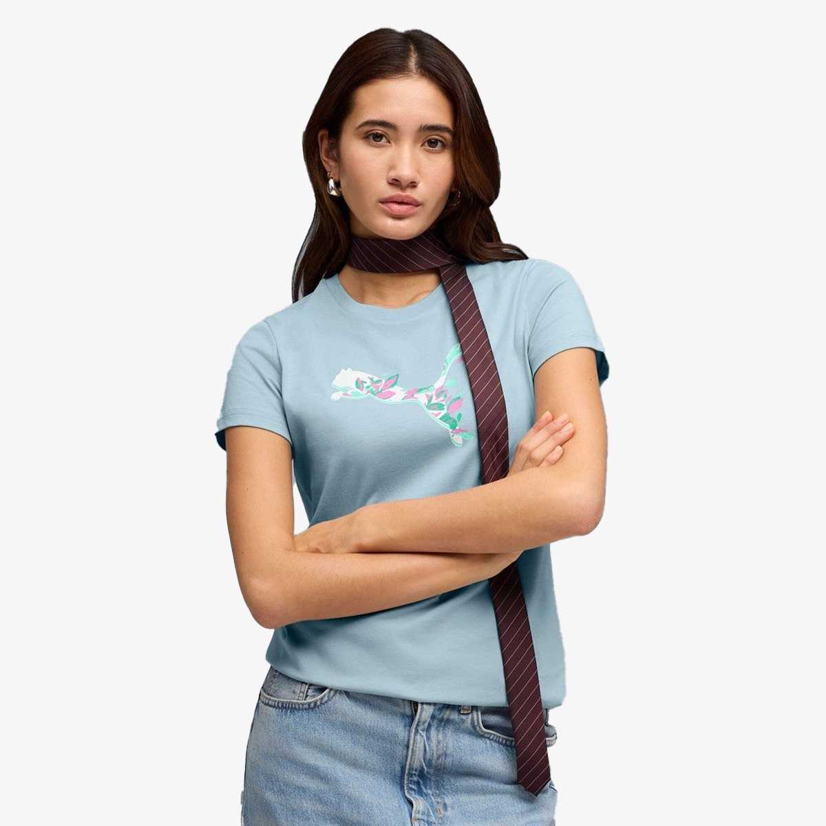 Puma graphics floral cat tee