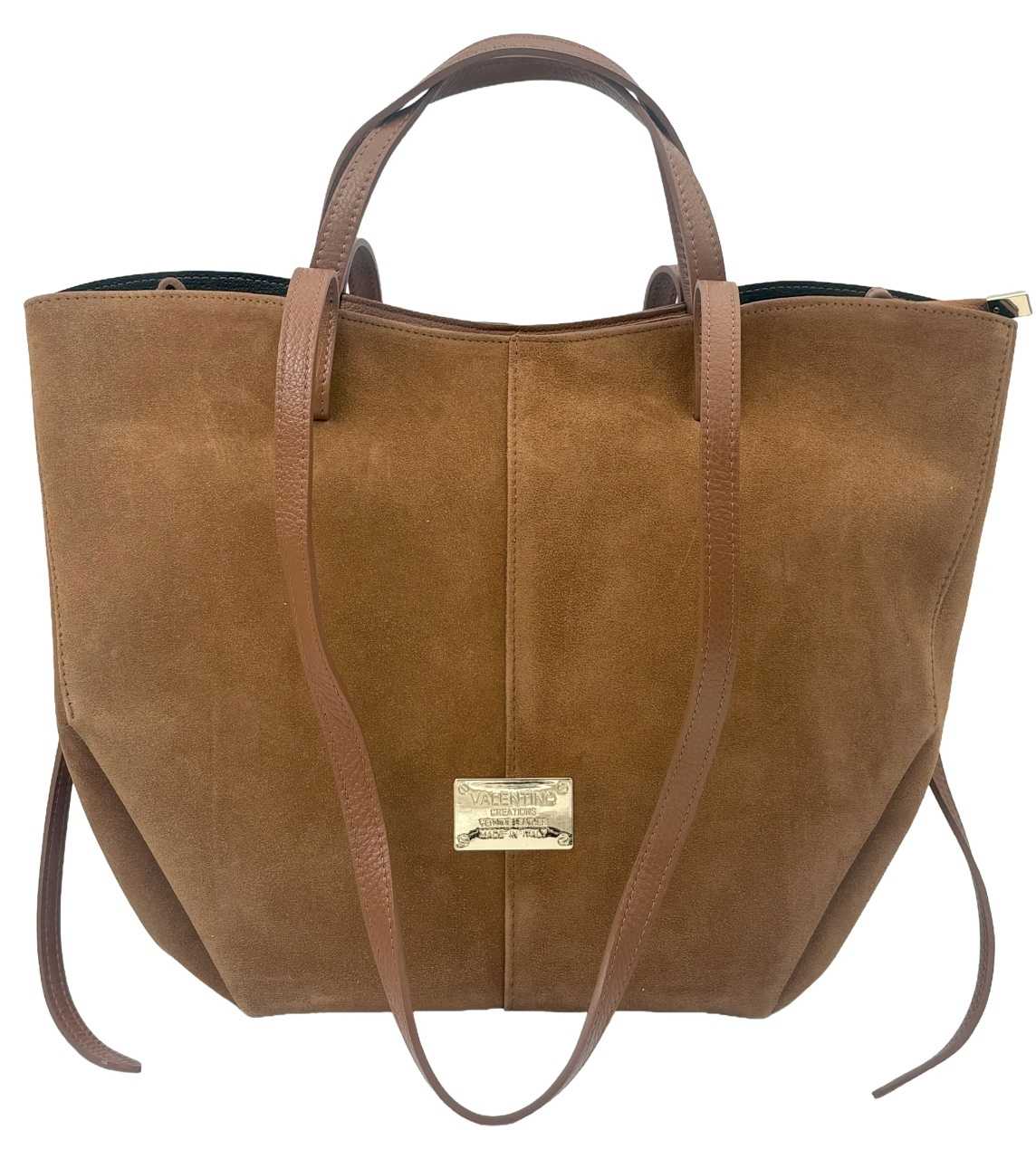 Valentino creations torba od prevrnute koŽe v886 braon