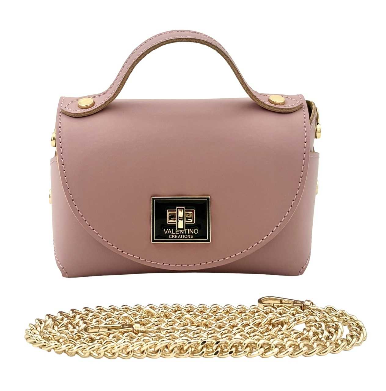 Valentino creations Ženska koŽna torba v936, puder roze